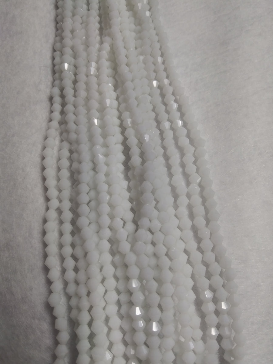 beads bicone 4mm opaque white – Laughing Woman Crafts & Supplies
